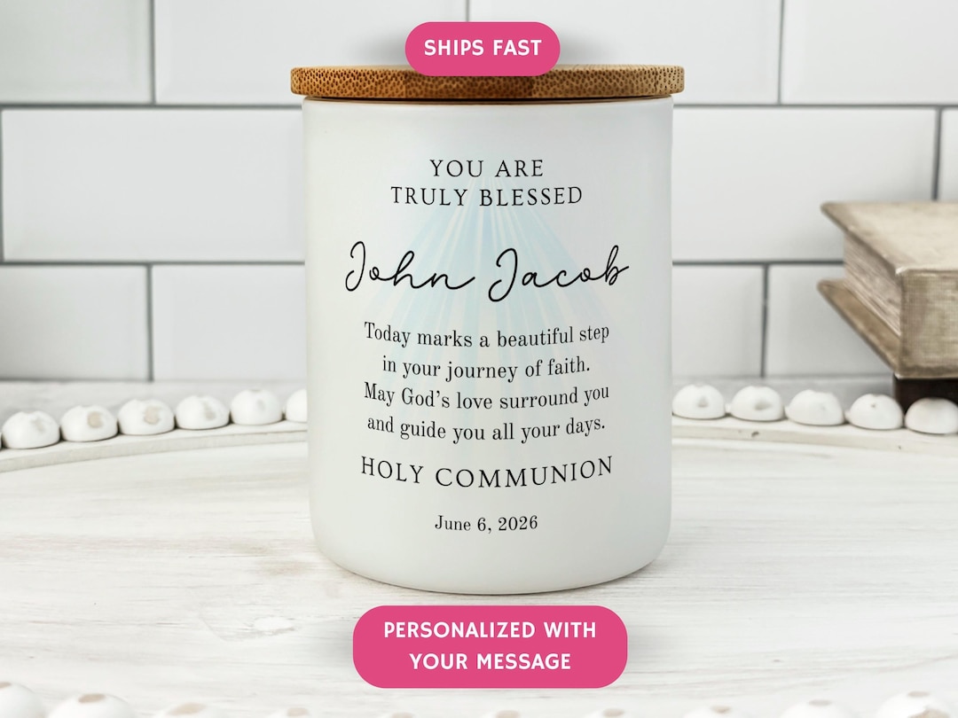 Personalized Holy Communion Candle, First Communion Keepsake, Custom ...