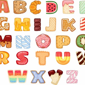 Indulge in Sweet Typography Delights With Our Alphabet Clipart/coockie ...
