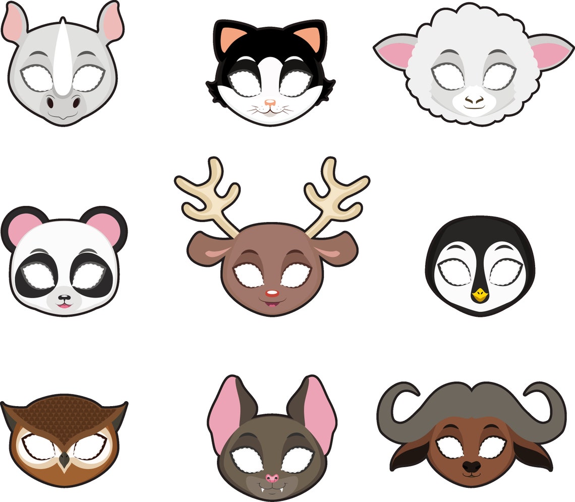 88animal Face Mask Clipart Png-svg.enchanting Mask Illustrations ...