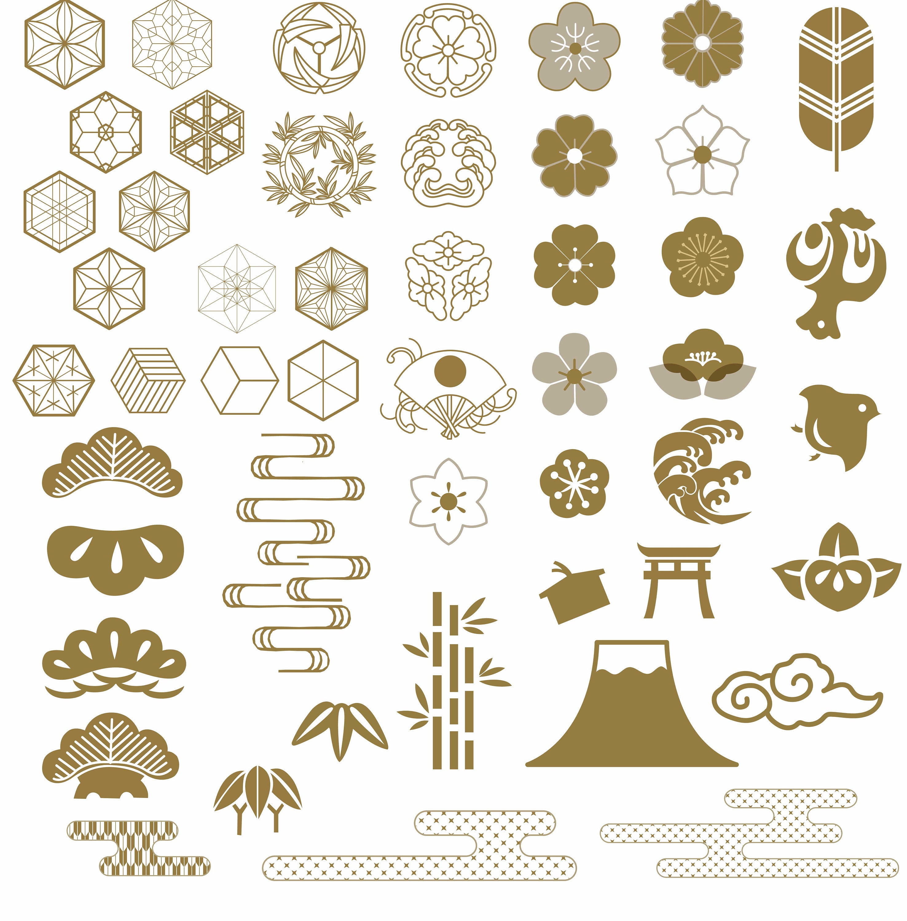 220japanese Art Vector Graphics: Asian Symbols, Icons (PNG, AI) - Etsy