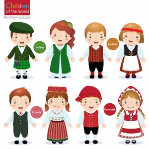 24children Clipart Showcasing Europe's Cultural Kaleidoscope -png-svg ...