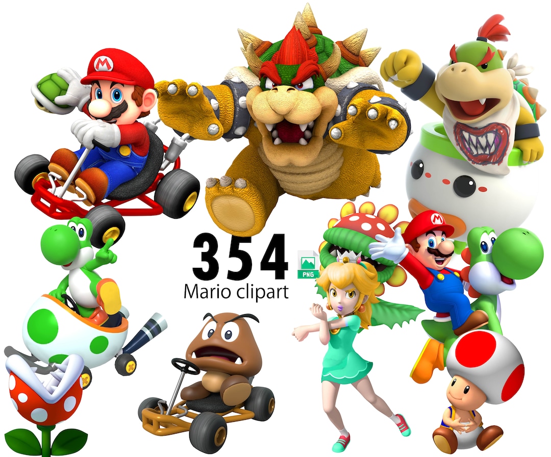 354-mario PNG, Mario Clipart Bundle, Super Mario Bros PNG Instant ...