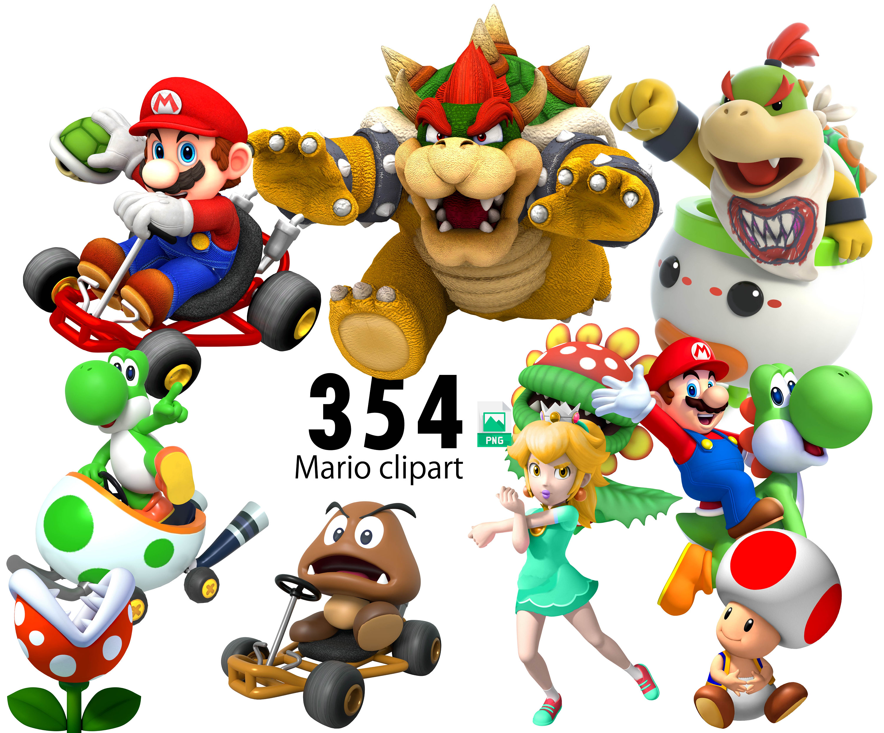 354-mario PNG, Mario Clipart Bundle, Super Mario Bros PNG Instant ...