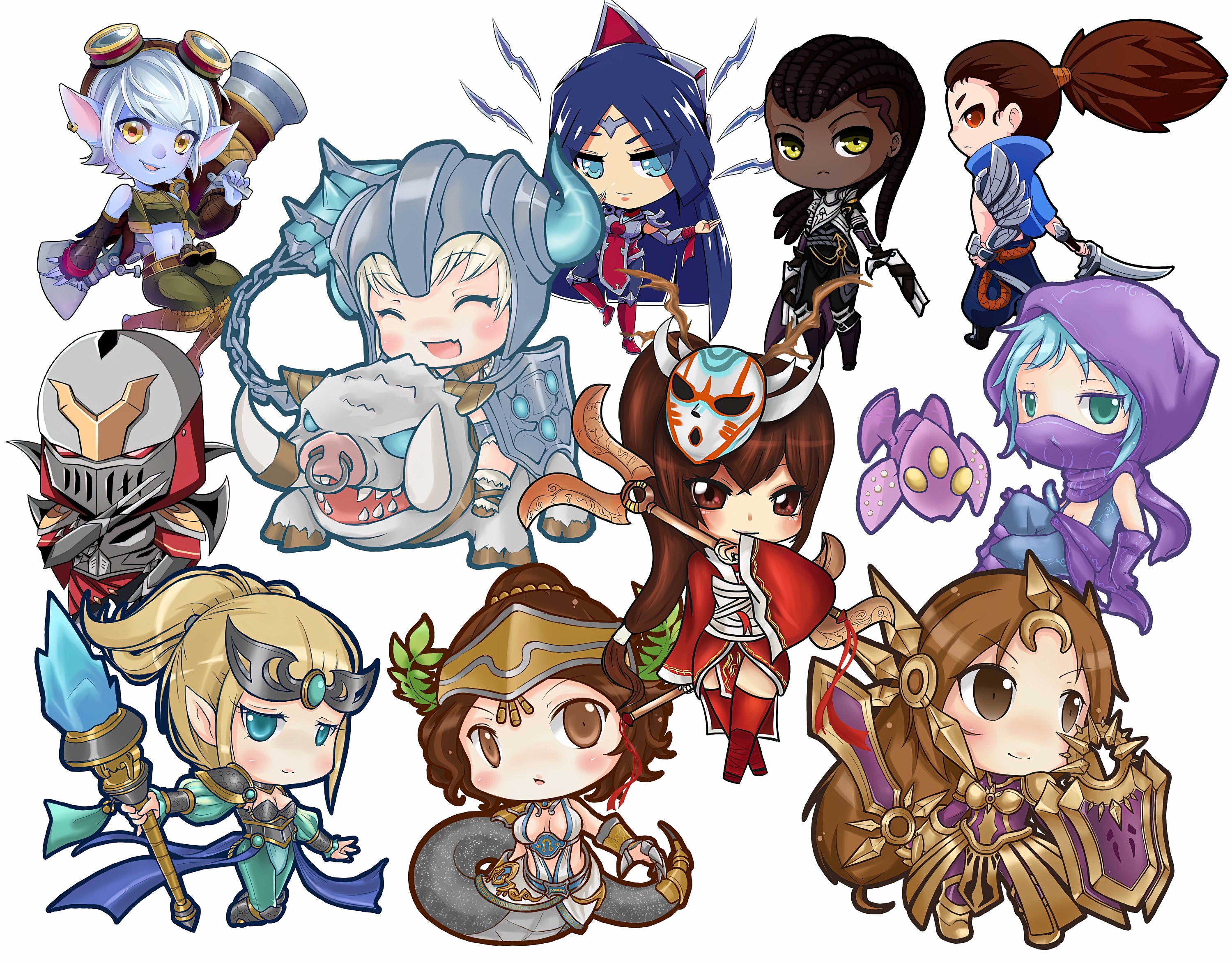 350-lol Charactor PNG Bundle,cartoon Characters Mega Bundle PNG ...