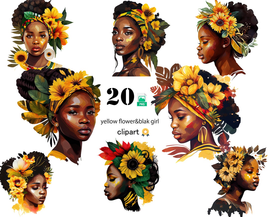 20x Watercolor Wonder: Celebrating Young Black Queens in Yellow Bloom ...