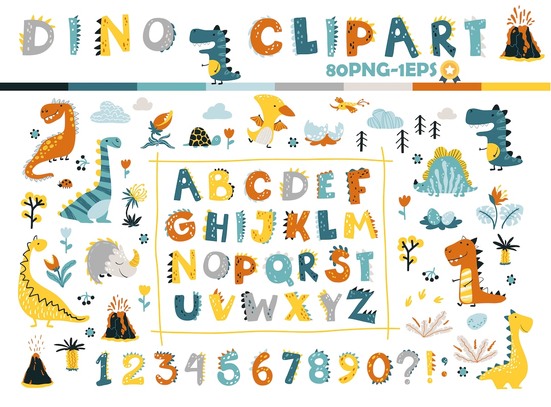 Roar Into Learning: A-Z Dino Alphabet & 0-9 Jurassic Numbers Await Your ...