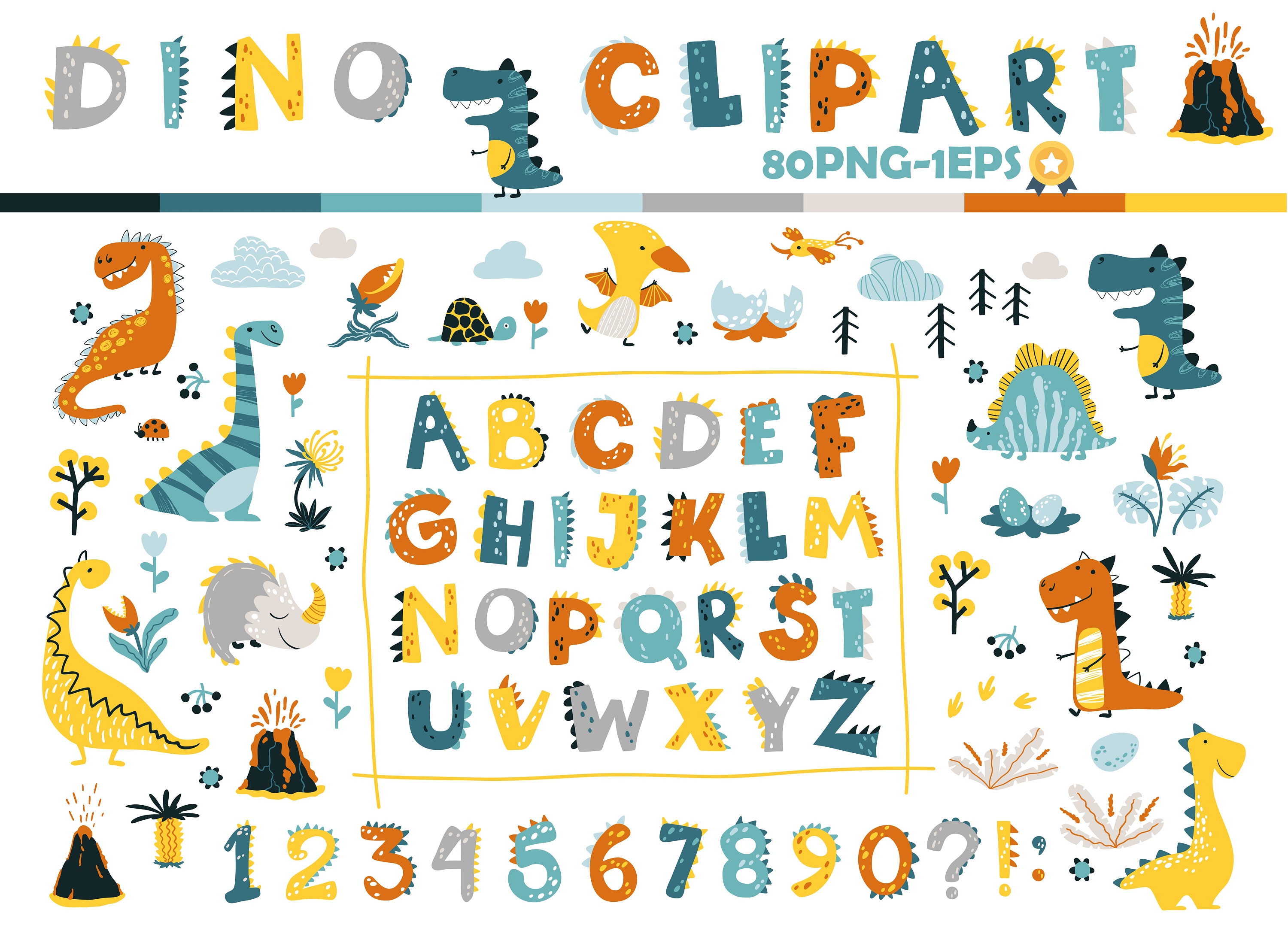 Roar Into Learning: A-Z Dino Alphabet & 0-9 Jurassic Numbers Await Your ...