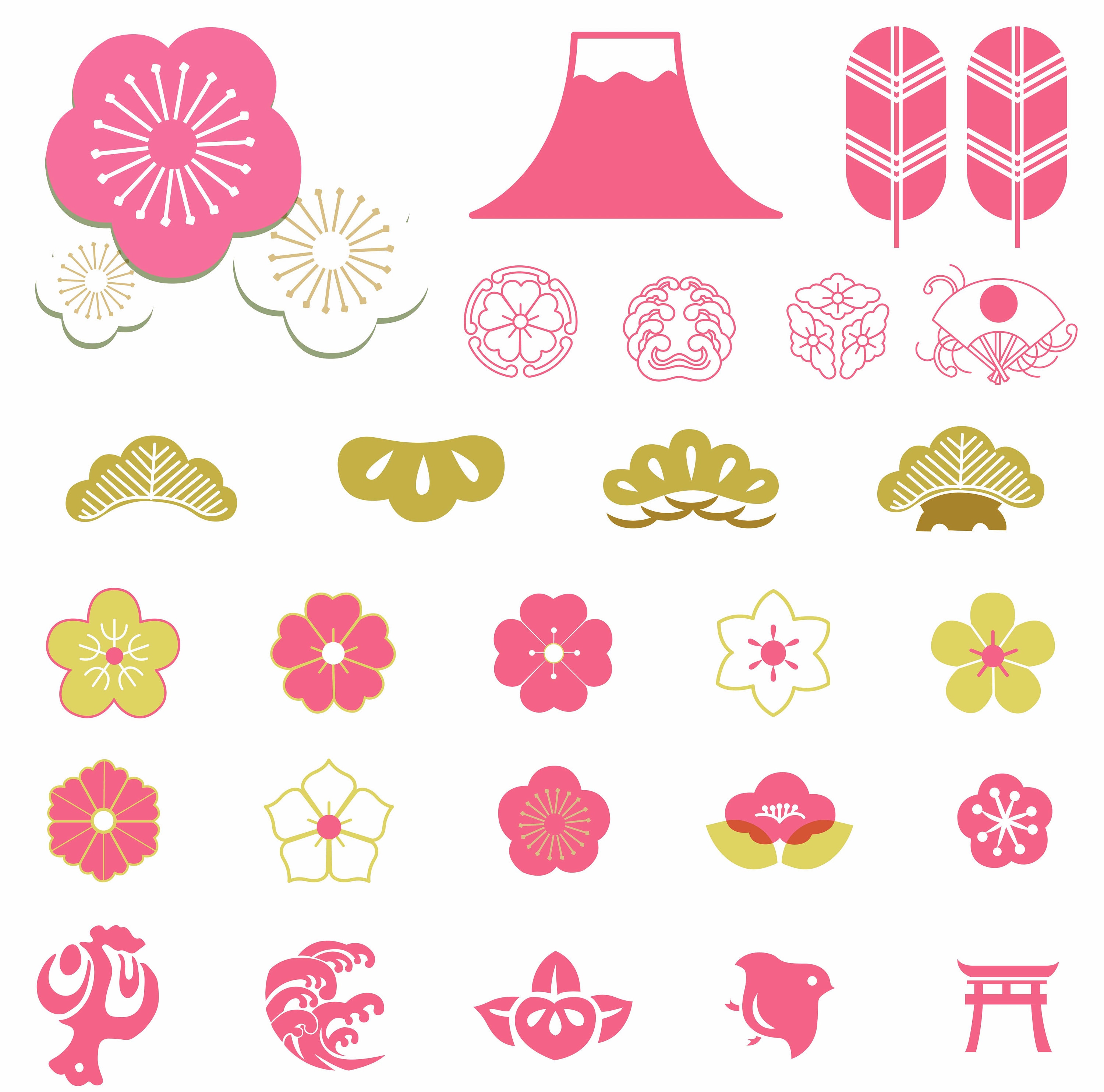 220japanese Art Vector Graphics: Asian Symbols, Icons (PNG, AI) - Etsy