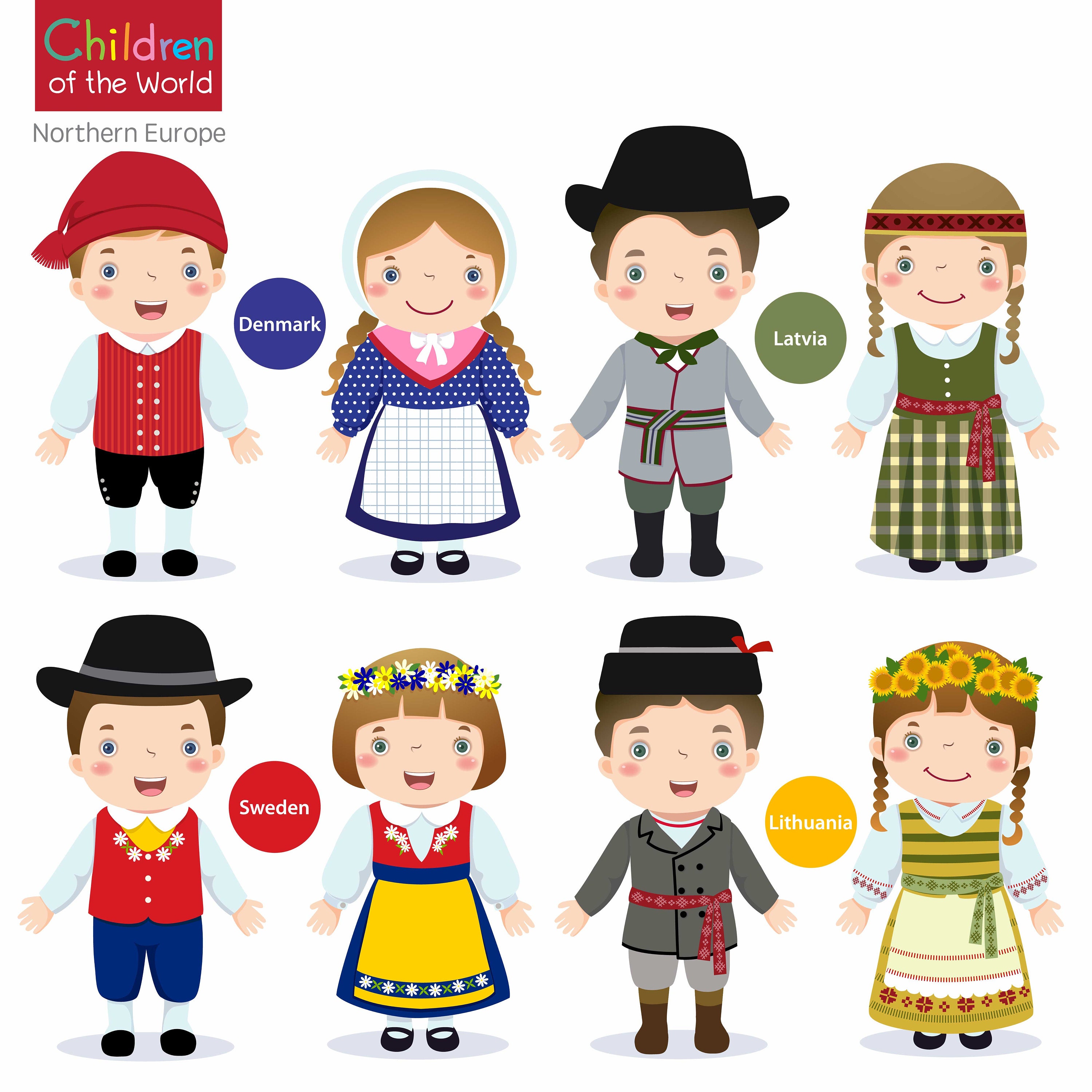 24children Clipart Showcasing Europe's Cultural Kaleidoscope -png-svg ...