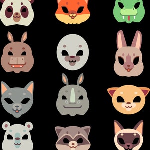 88animal Face Mask Clipart Png-svg.enchanting Mask Illustrations ...
