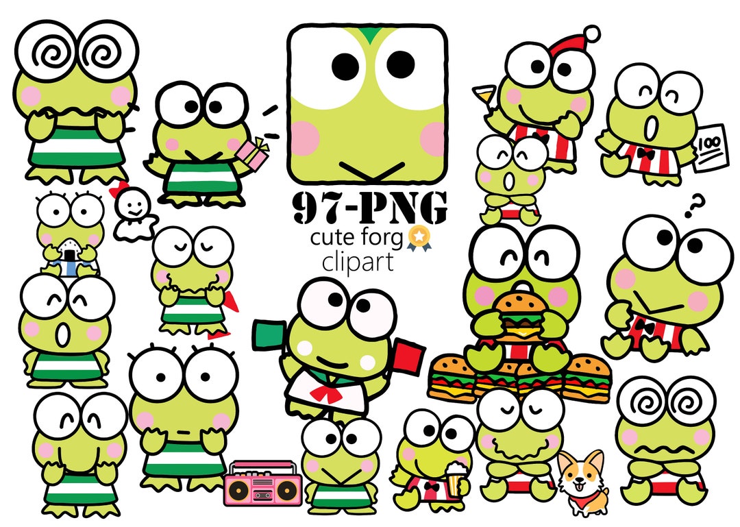 K-eroppi's Parade: 97 Ribbiting Cliparts of the Adorable Frog PNG - Etsy