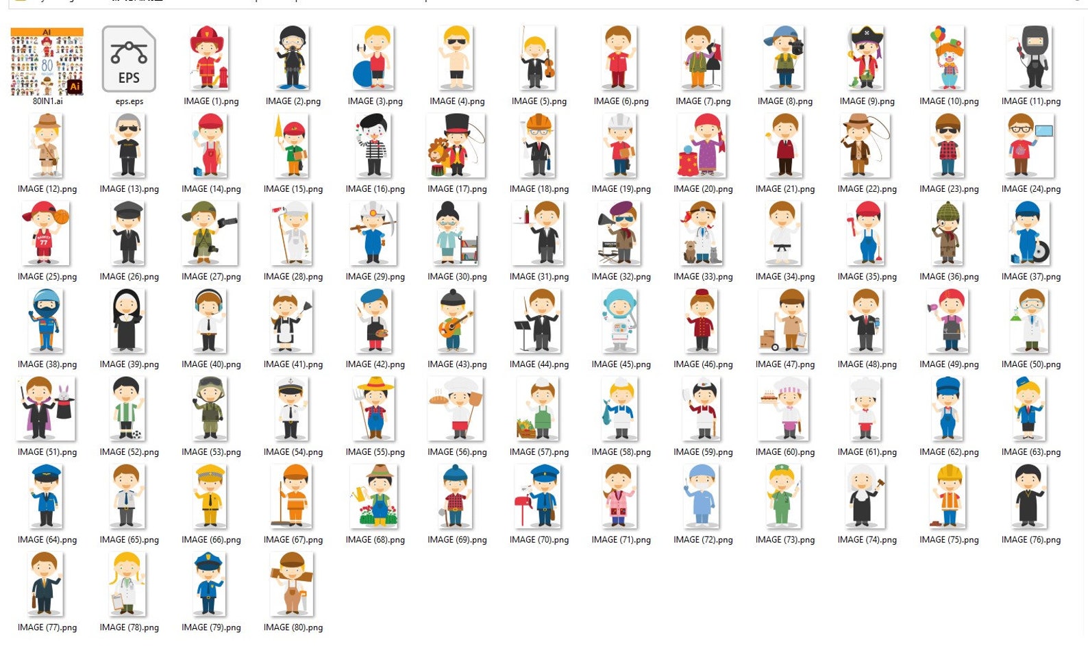 80 Occupations Clipart PNG - Professions Workers Clipart PNG ， - Etsy