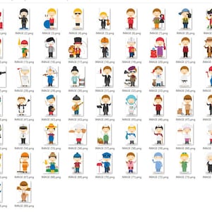 80 Professions Clipart PNG: Diverse Workers Illustrations (digital ...