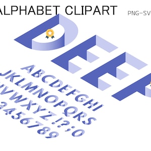 3D Alphabet Clipart: Deep Font (PNG, SVG, EPS) (digital Download) -045 ...