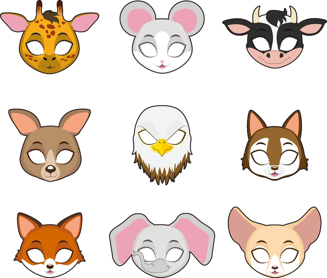 88animal Face Mask Clipart Png-svg.enchanting Mask Illustrations ...