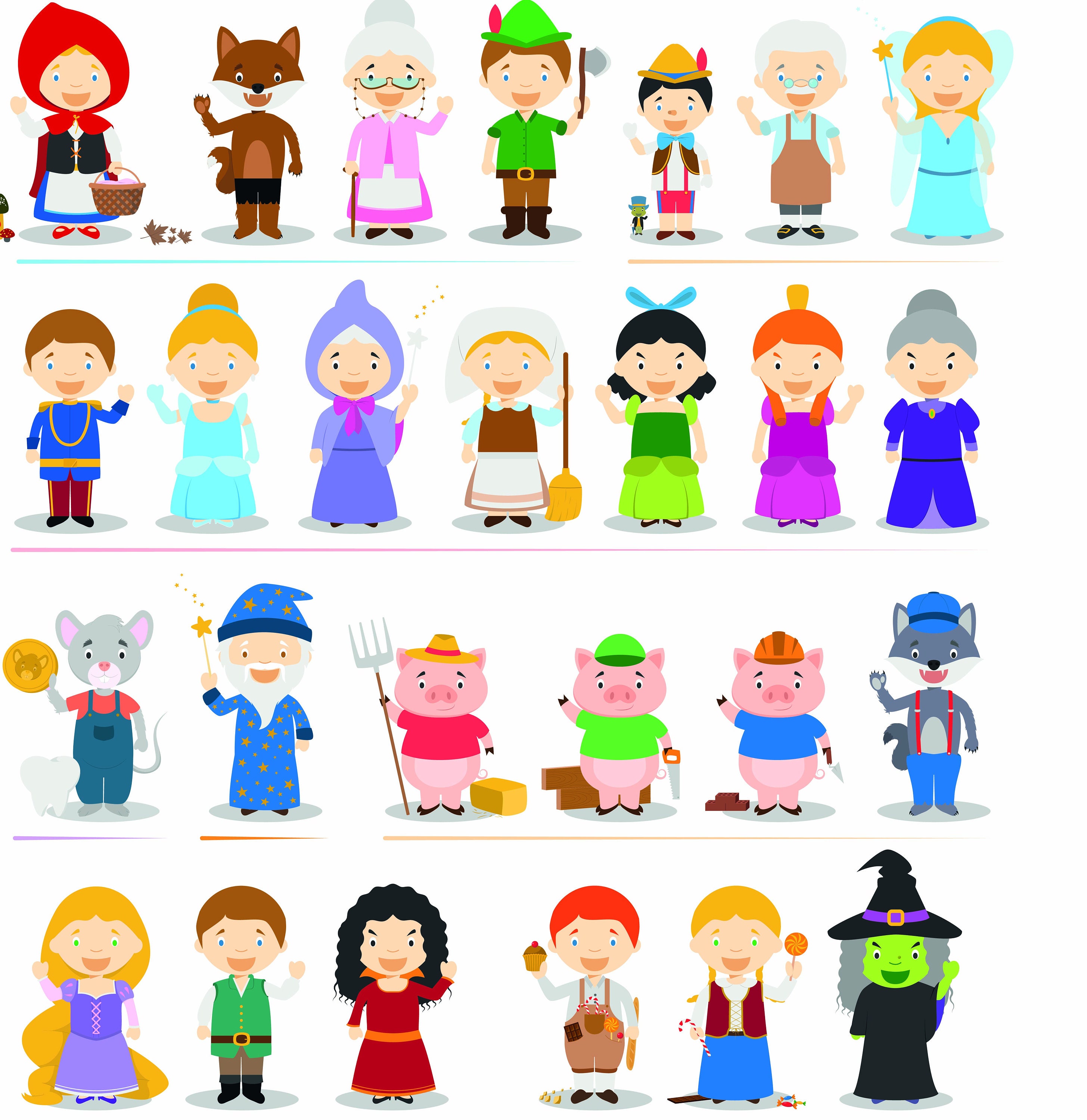 92x Classic Tales Characters Clipart PNG-EPS - Etsy