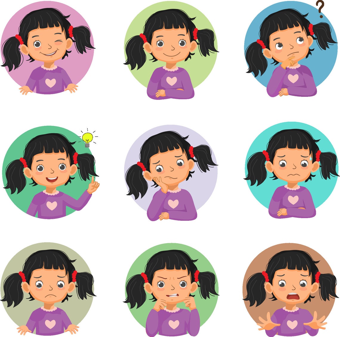 Expressive Children's Emotions Clipart Collection 54 Kids Emotion - Etsy