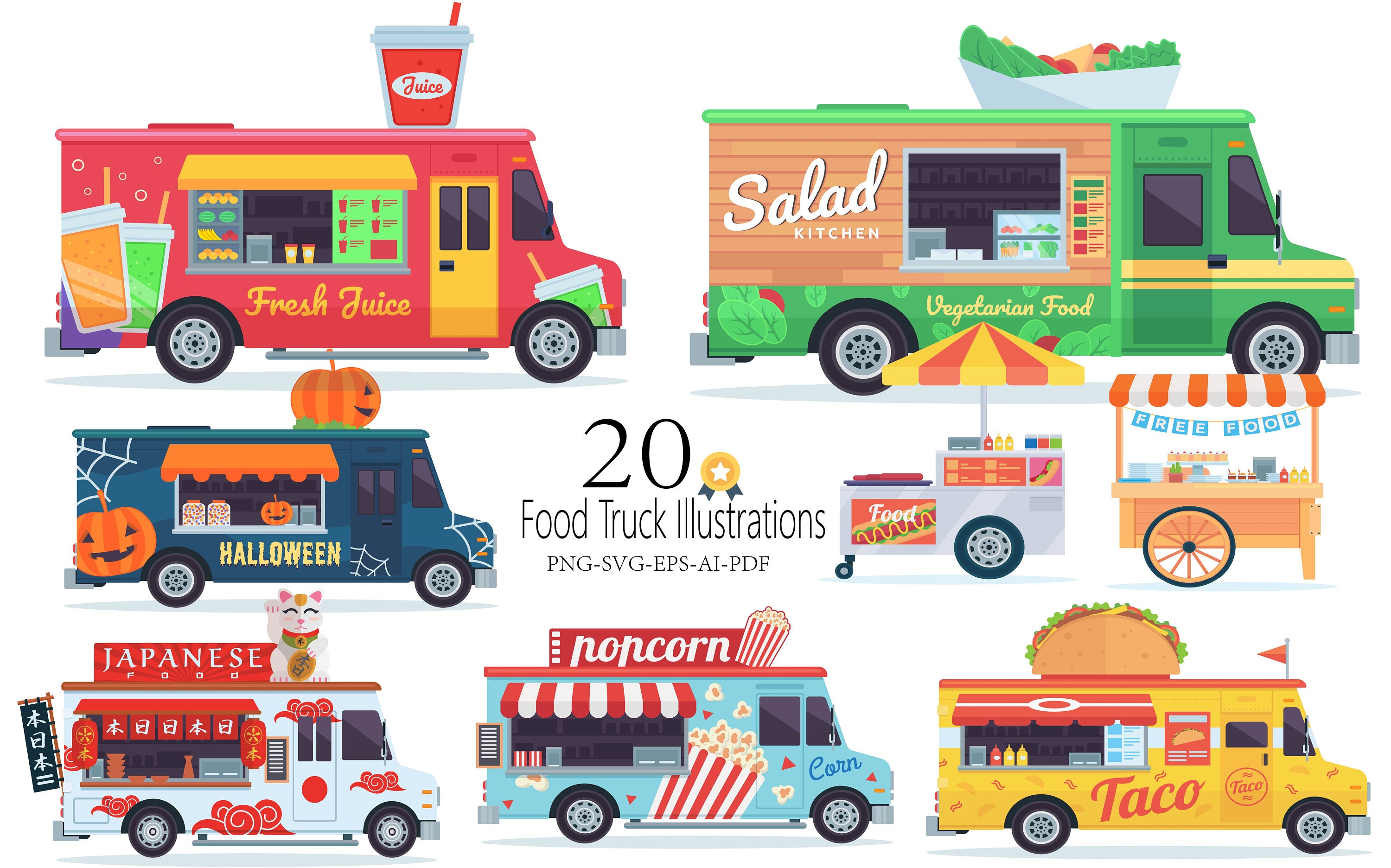 20 Delectable Food Truck PNG Collection， Food Truck Bundle， Food Truck ...