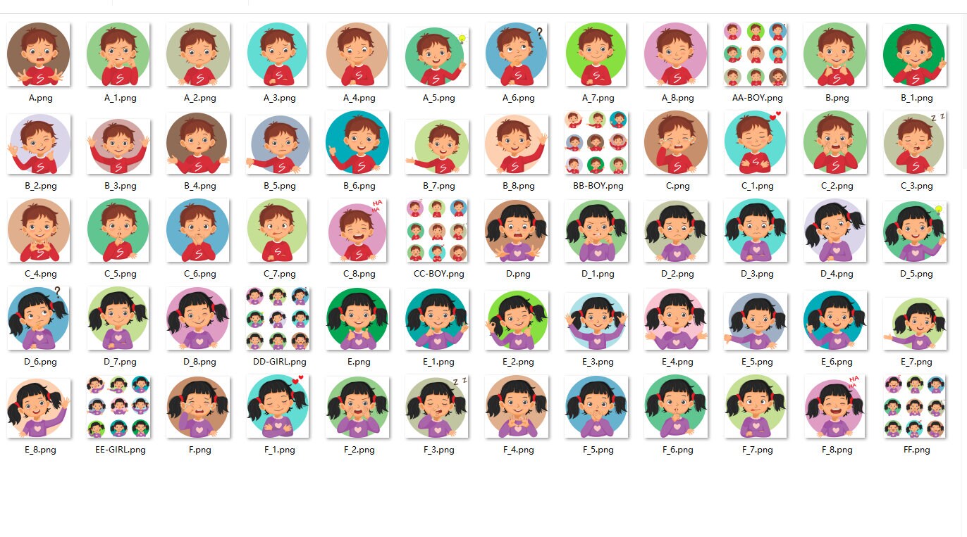 Expressive Children's Emotions Clipart Collection 54 Kids Emotion - Etsy