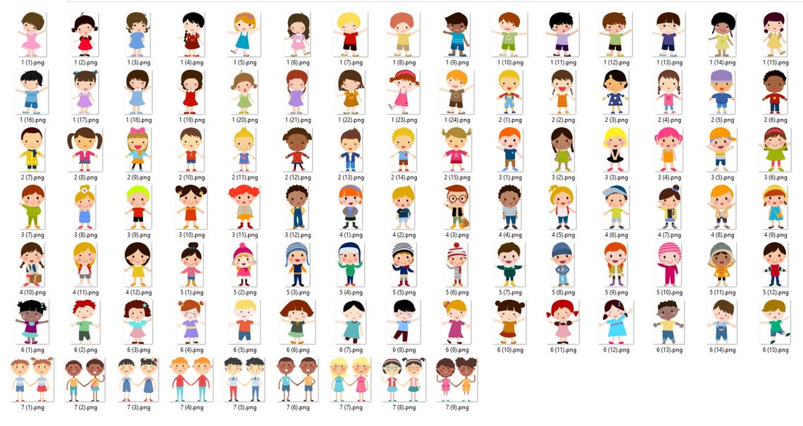 Kids Clipart Bundle, Playful Children Illustrations (digital Download ...