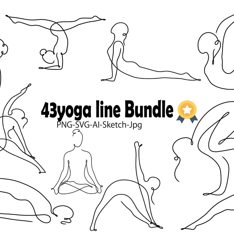 Yoga Line Art - Etsy