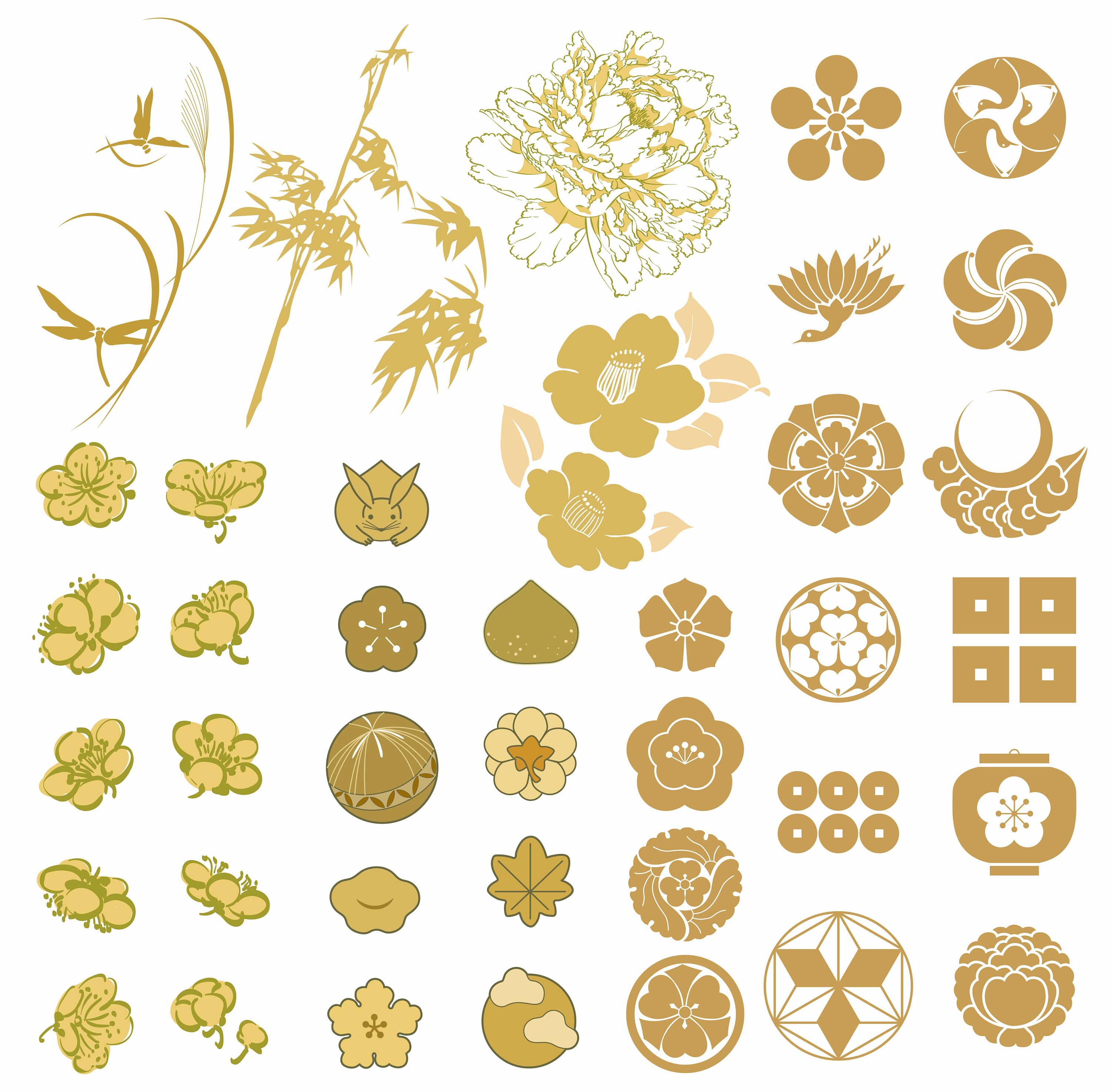 220japanese Art Vector Graphics: Asian Symbols, Icons (PNG, AI) - Etsy