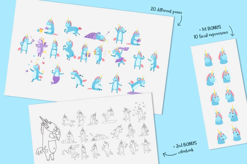 Unleash Your Emotions With 20 Whimsical Blue Unicorn Clipart's ...