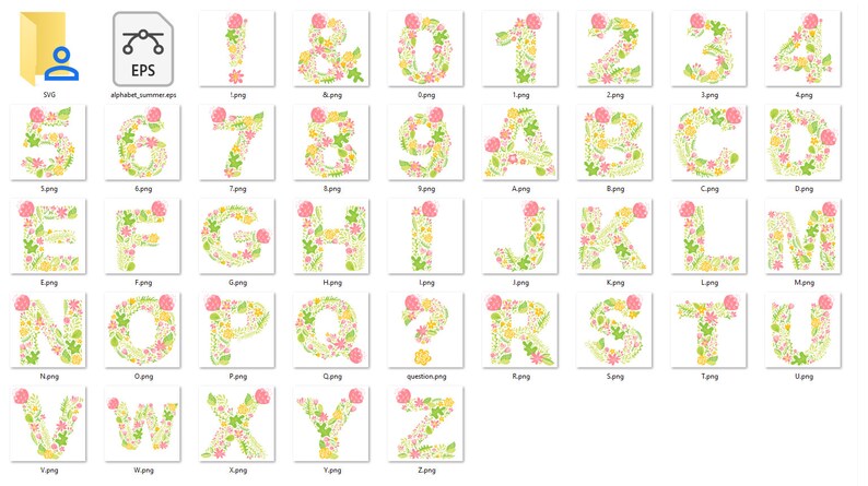 Blossom Your Text With Floral Alphabet Font/summer Alphabet and Numbers ...