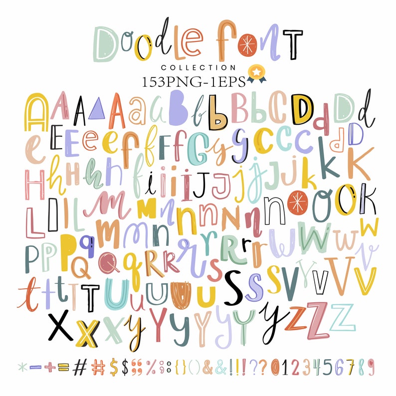 Unleash Your Creativity With Doodle Font Clipart – It's Like a Box of ...
