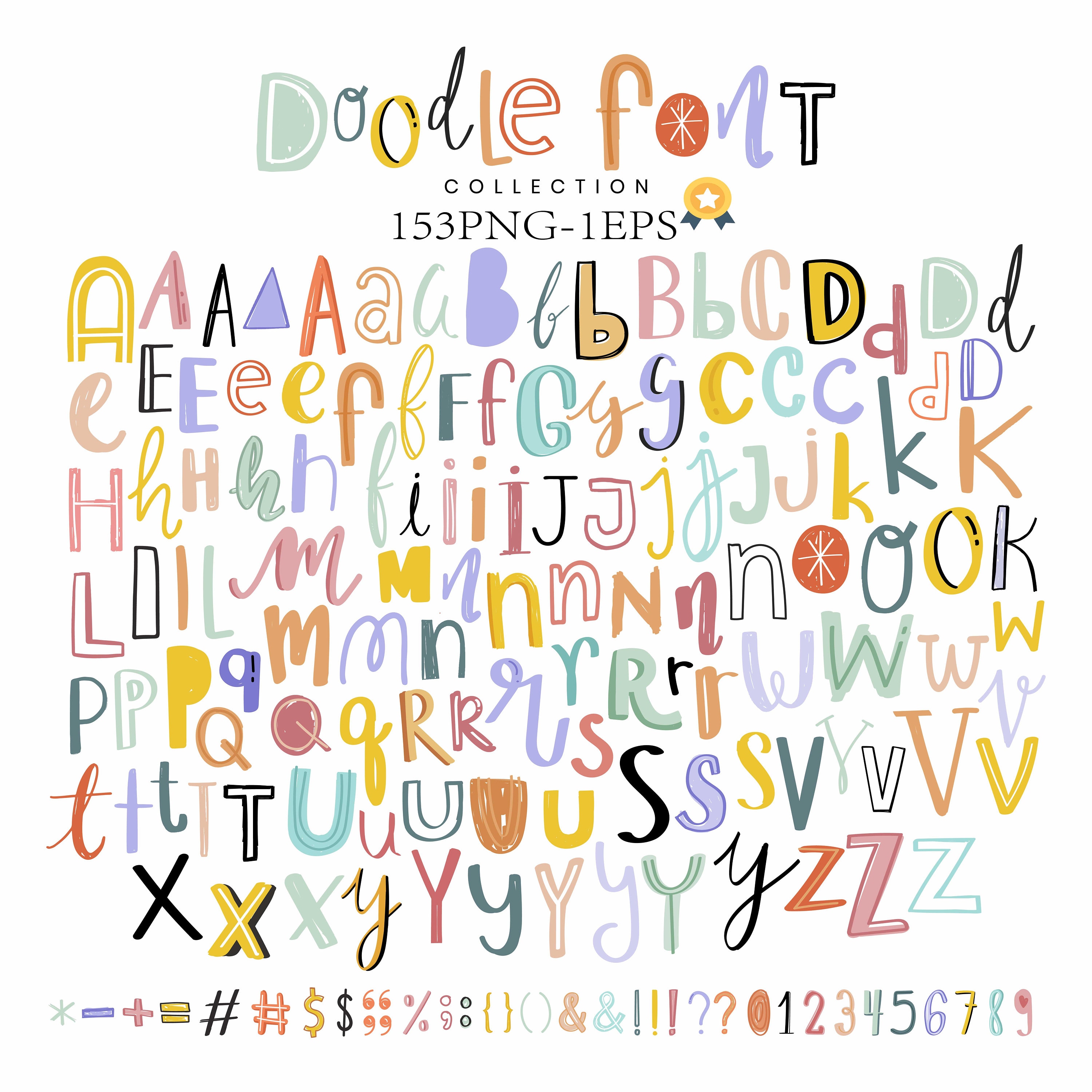 Unleash Your Creativity With Doodle Font Clipart – It's Like a Box of ...