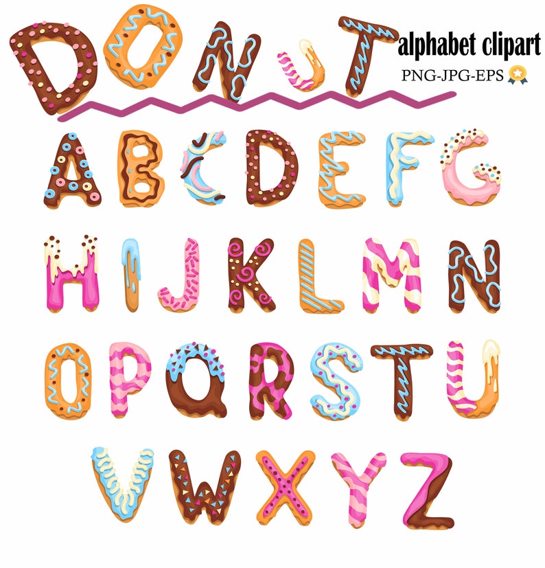 Indulge in Sweet Typography Delights With Our Alphabet Clipart/coockie ...