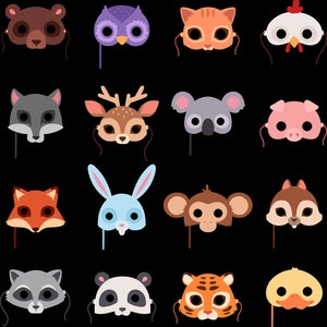 88animal Face Mask Clipart Png-svg.enchanting Mask Illustrations ...