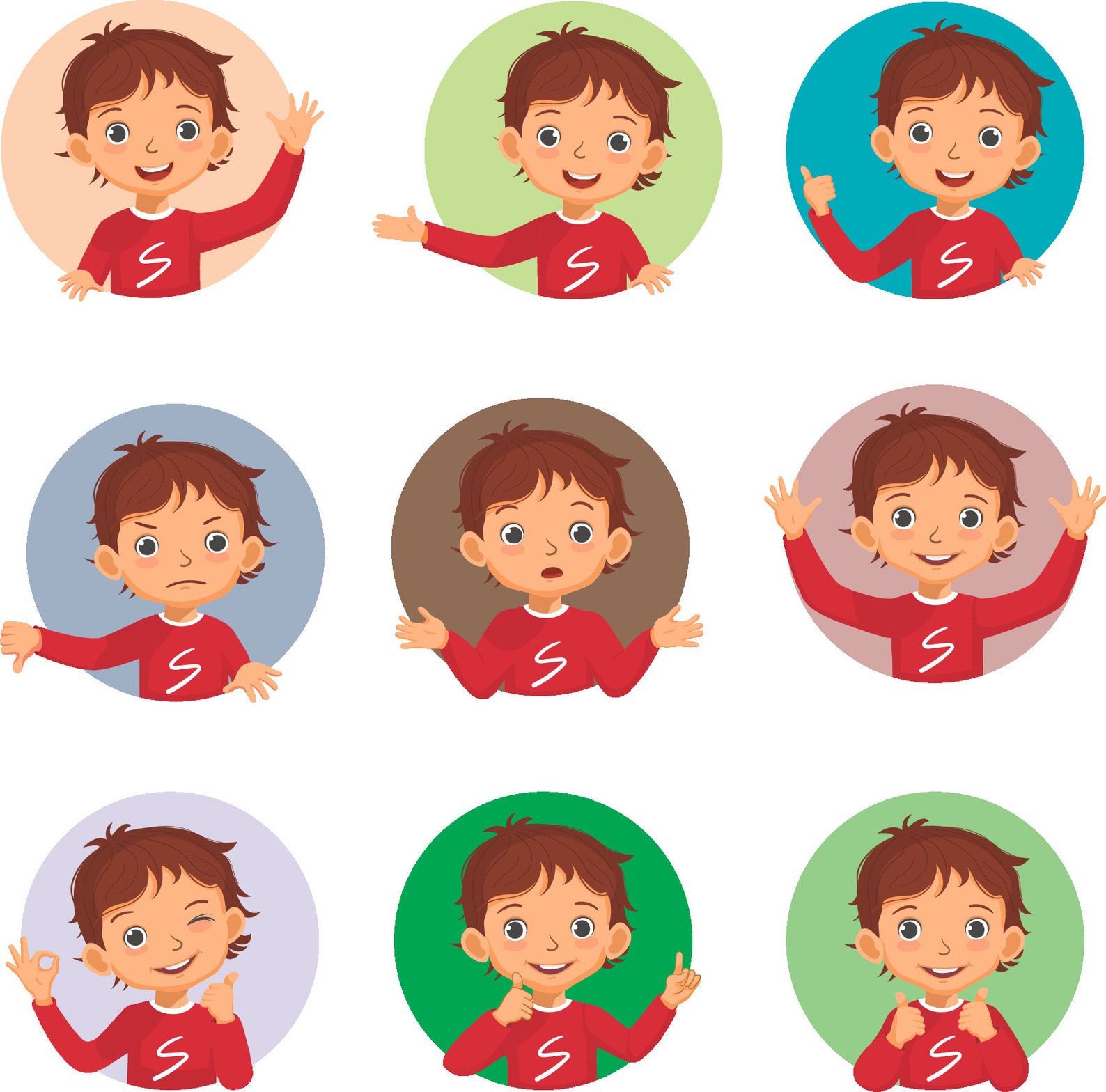 Expressive Children's Emotions Clipart Collection -54 Kids Emotion - Etsy