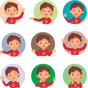 Expressive Children's Emotions Clipart Collection -54 Kids Emotion - Etsy