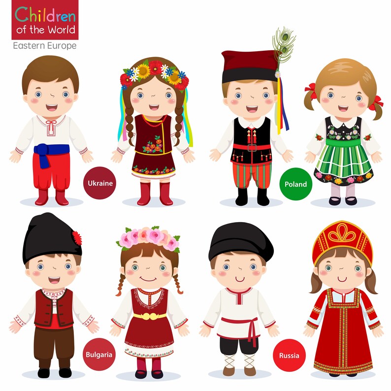 24children Clipart Showcasing Europe's Cultural Kaleidoscope -png-svg ...