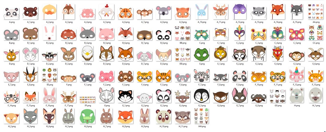 88animal Face Mask Clipart Png-svg.enchanting Mask Illustrations ...