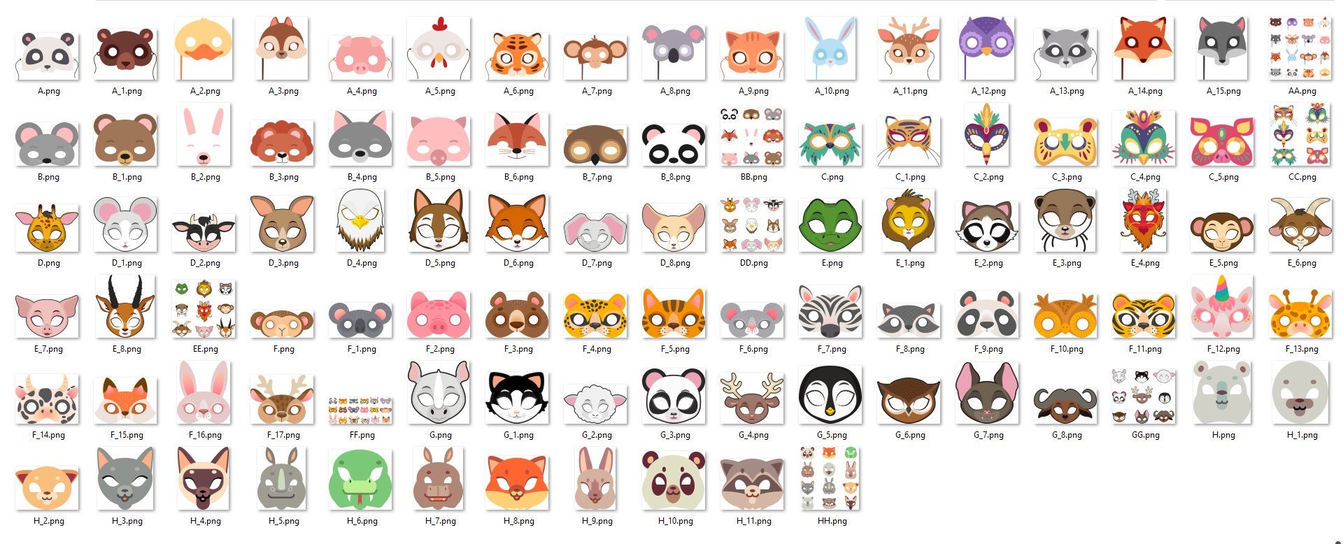 88animal Face Mask Clipart Png-svg.enchanting Mask Illustrations ...