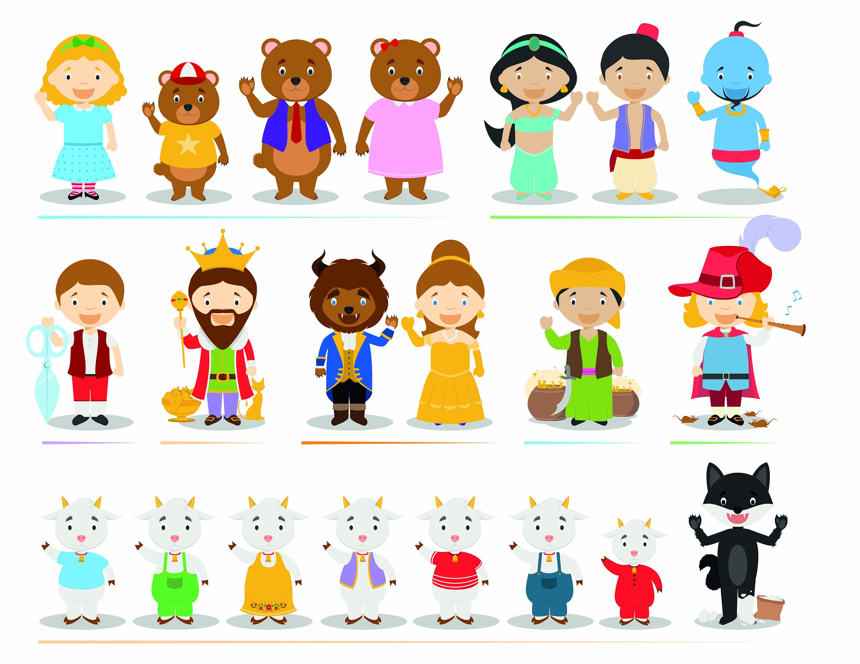 92x Classic Tales Characters Clipart PNG-EPS - Etsy