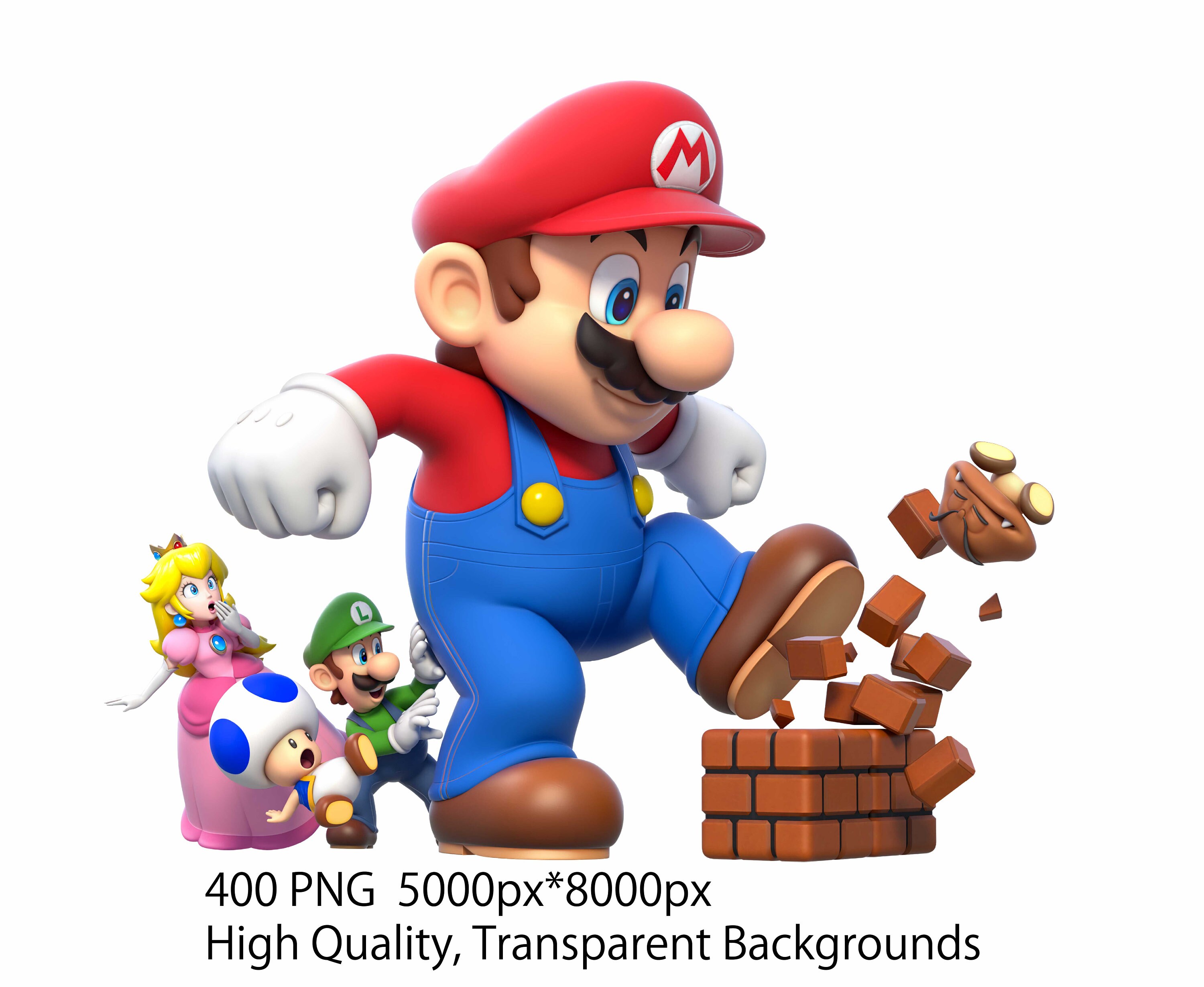 400 Mario PNG, Mario Clipart Bundle, Super Mario Bros PNG Instant ...