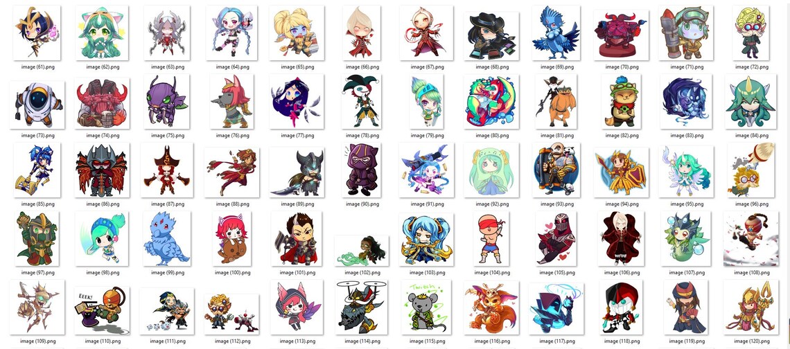 350-lol Charactor PNG Bundle,cartoon Characters Mega Bundle PNG ...