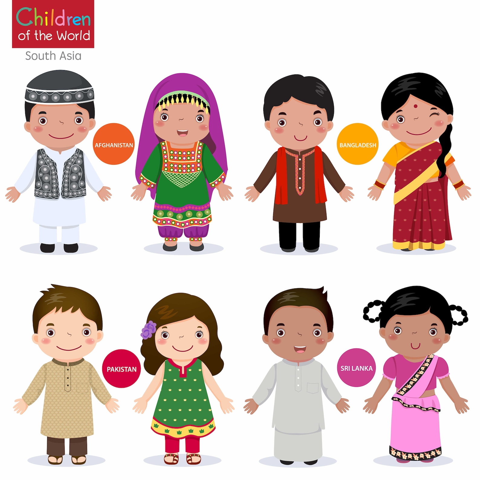28asian Children Clipart: Cultural Diversity Illustrations (digital ...
