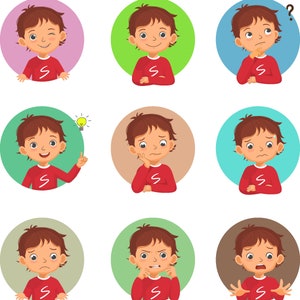 Expressive Children's Emotions Clipart Collection -54 Kids Emotion - Etsy
