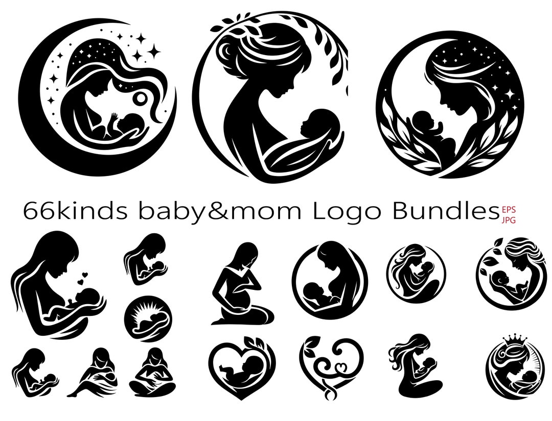 Celebrate Love With Our Mother & Newborn Silhouette Logos-eps/jpg - Etsy