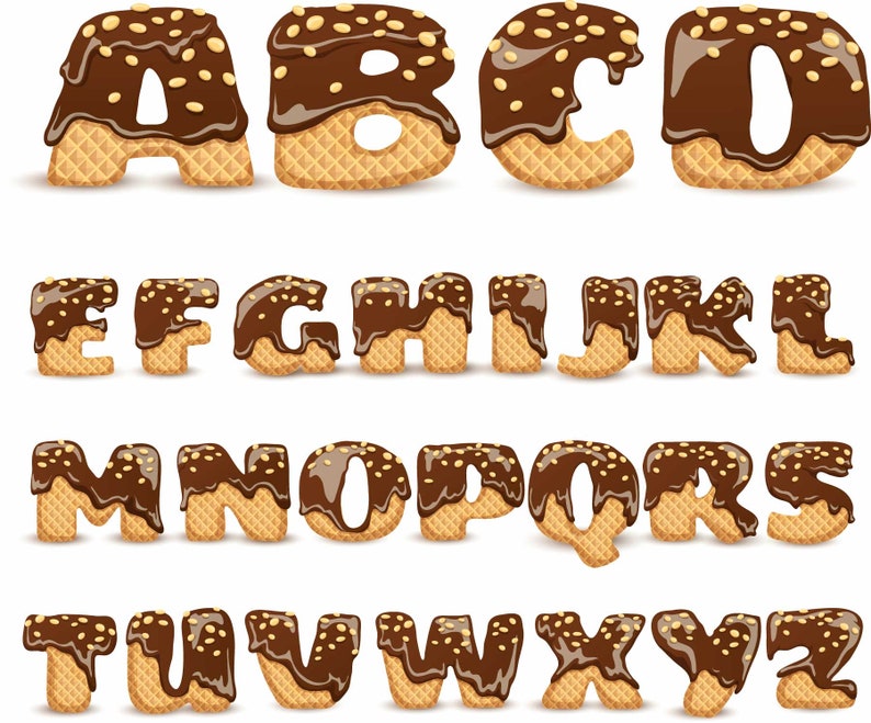 Indulge in Sweet Typography Delights With Our Alphabet Clipart/coockie ...