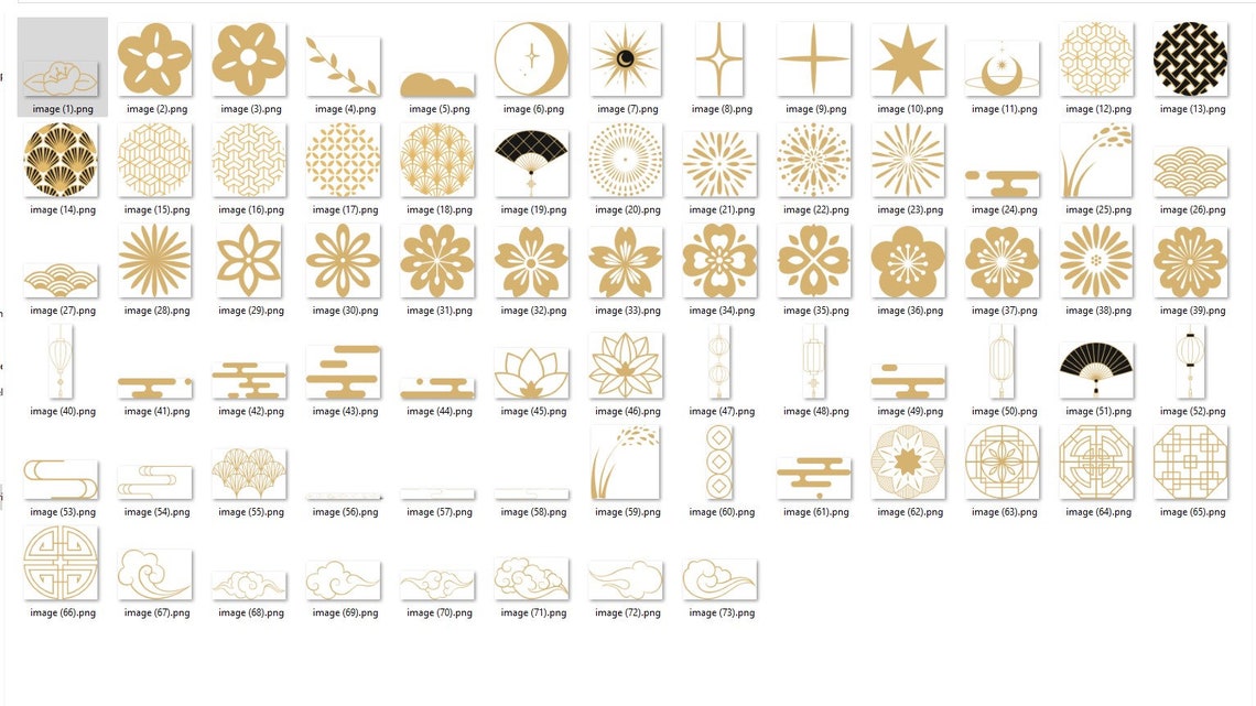 73chinese Element Vector Set: Traditional Patterns, Stickers (digital ...