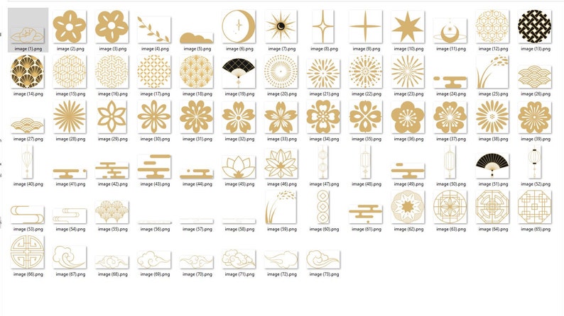73chinese Element Vector Set: Traditional Patterns, Stickers (digital ...