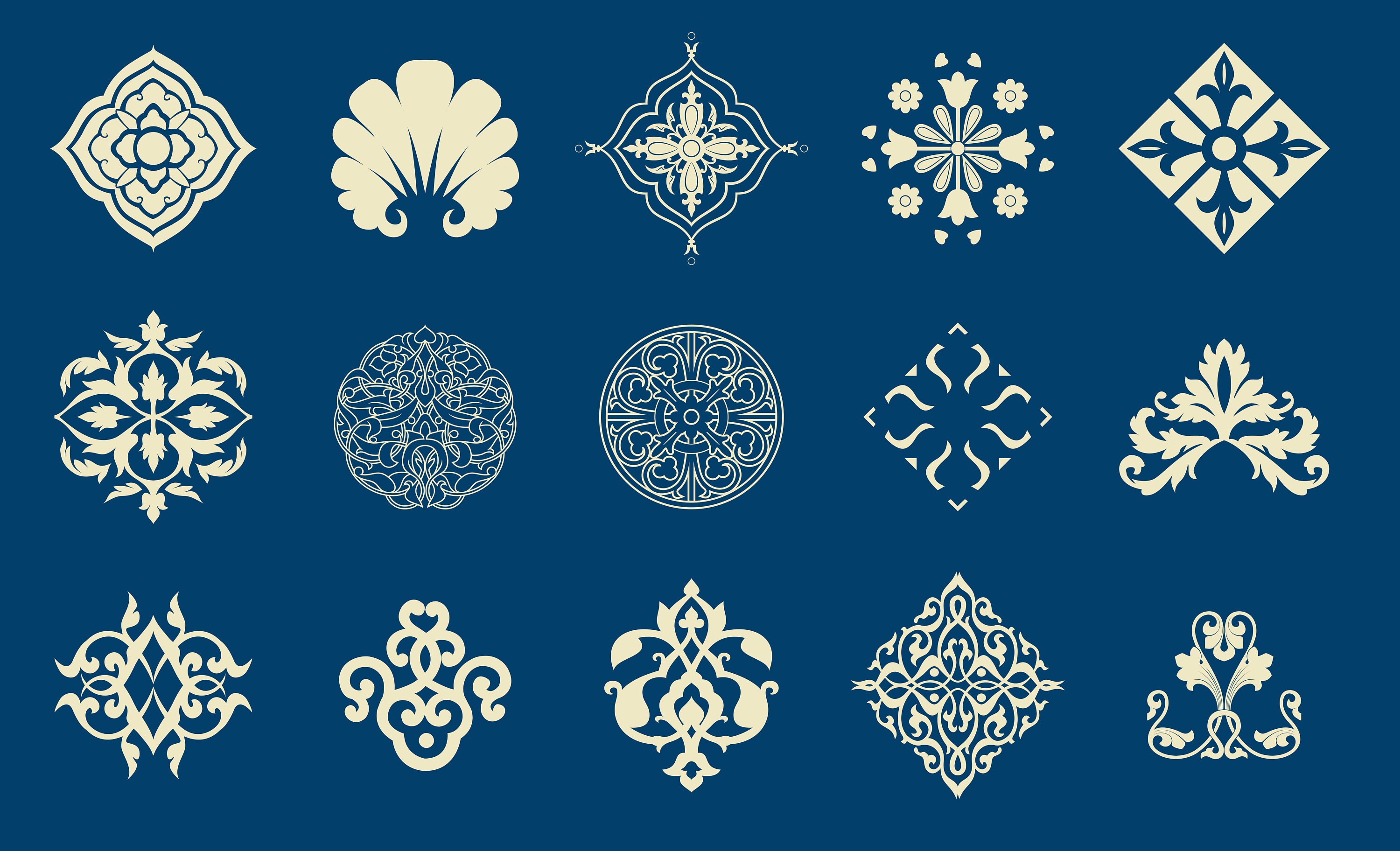 35 Classic Pattern Cliparts With an Oriental Flair:png-svg-eps - Etsy