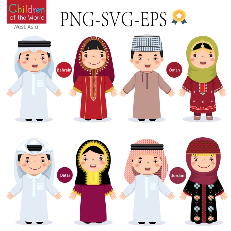 28asian Children Clipart: Cultural Diversity Illustrations (digital ...