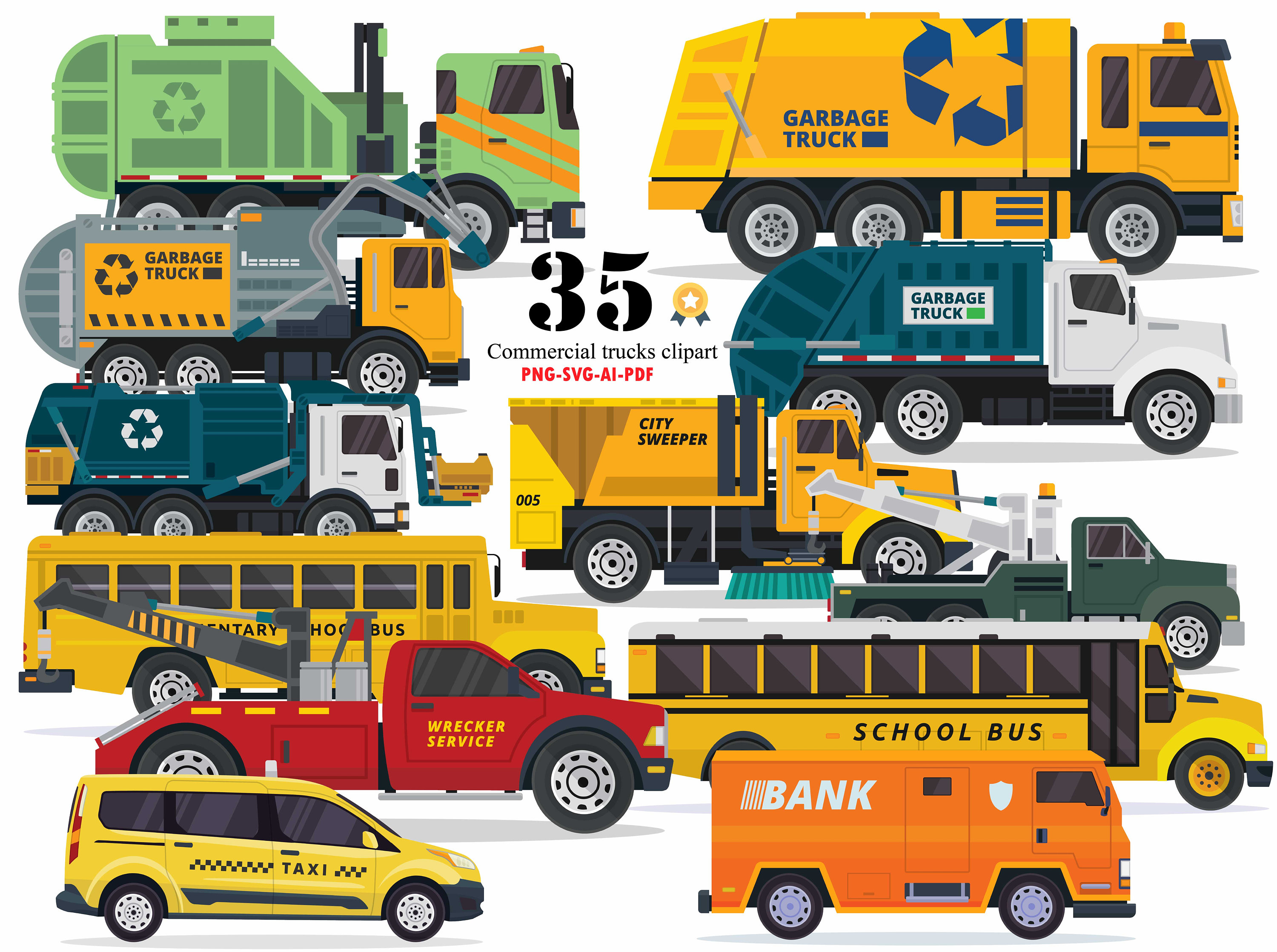 35kind-commercial Truck Clipart/ Truck Vector Graphics，commercial ...