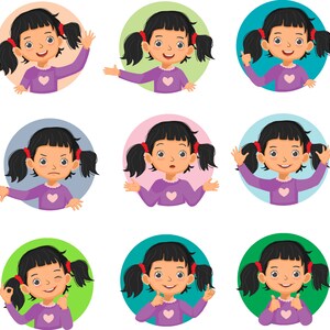 Expressive Children's Emotions Clipart Collection -54 Kids Emotion - Etsy